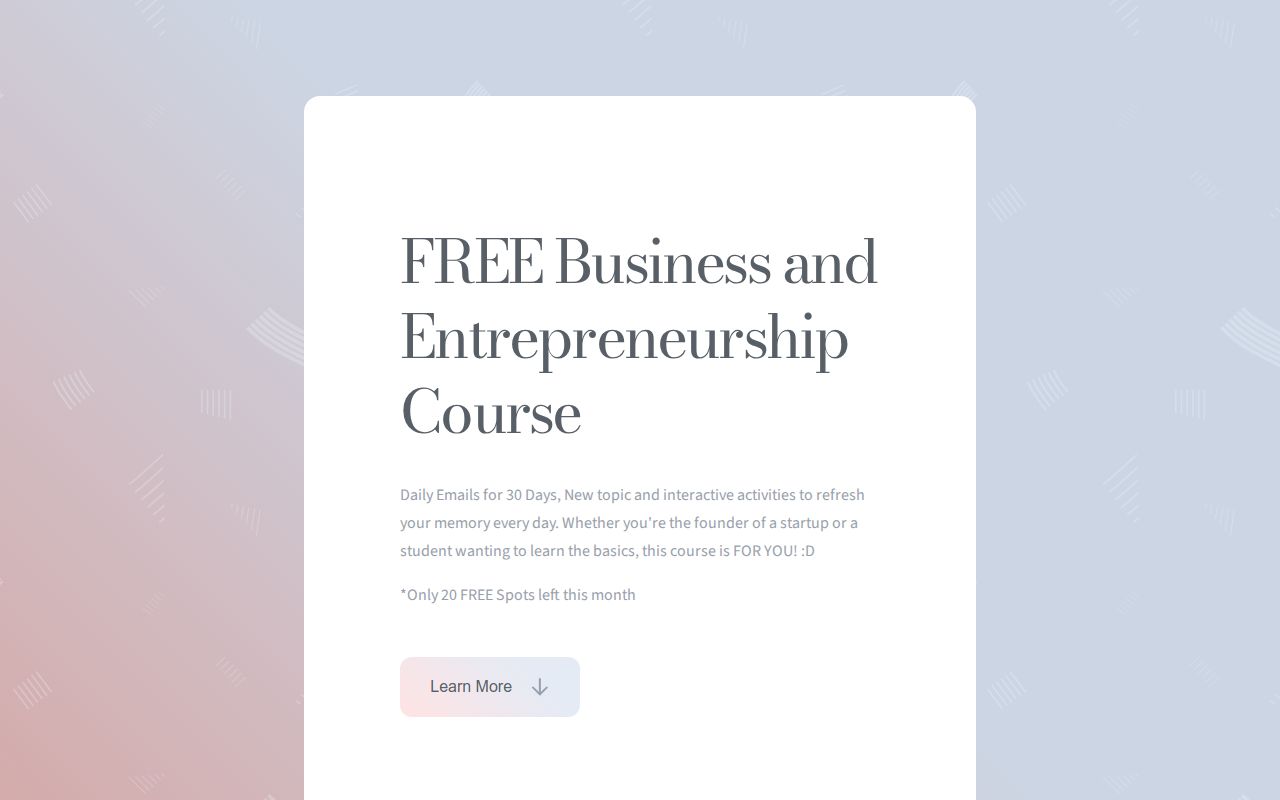 FREE Business and Entrepreneurship Course